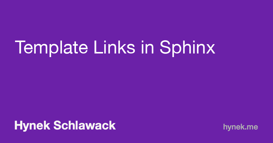 Template Links in Sphinx